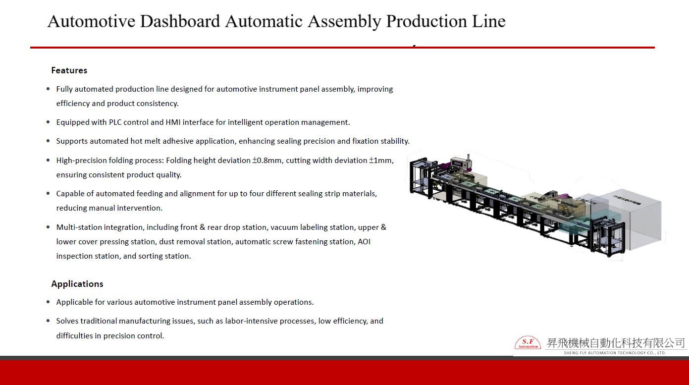 Automobile Dashboard Automatic Assembly Production Line – 昇飛機械自動化科技有限公司